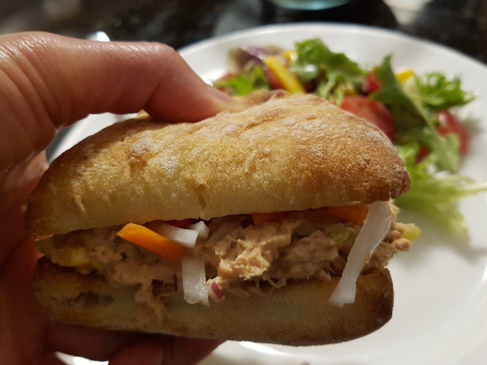 Tuna Pickled Daikon and Carrots Ciabata Sandwich - MyRealLifeTips